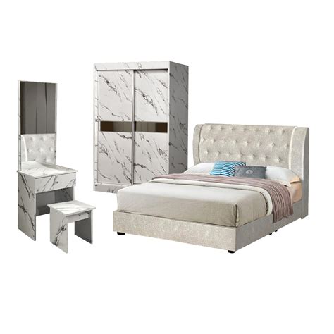 Leon Bedroom Set ~ Bedframe Wardrobe Dressing Table And Stool~ Bedroo
