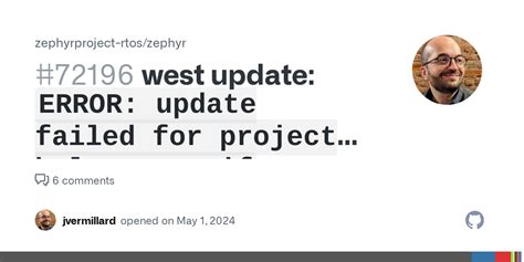 West Update `error Update Failed For Project Halespressif` · Issue