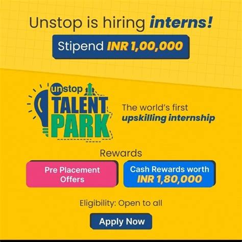unstop unstoptalentpark internship stipend1lakh upskilling… mahi mehra