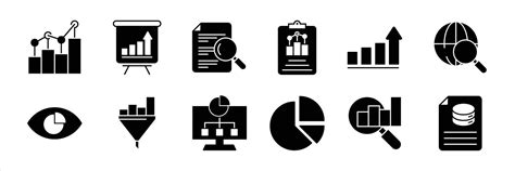 Data Analysis Icon Set Containing Database Statistic Infographic