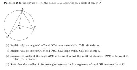Solved Problem In The Picture Below The Points A B And C Chegg