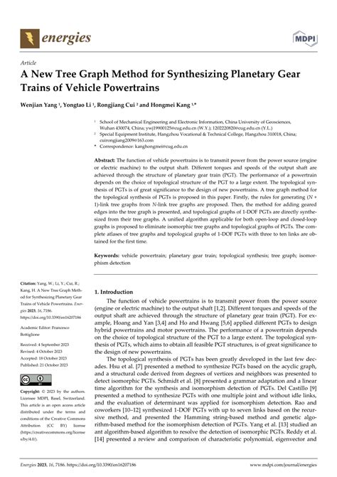 Pdf A New Tree Graph Method For Synthesizing Planetary Gear Trains Of