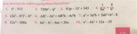 Et Us Factorise The Following Algebraic Expressions T9−512729p6−q68p