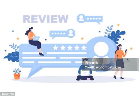 피드백 평가 알림 및 사용자 경험 개념에서 좋거나 나쁜 비율로 별을 주는 벡터 일러스트 고객 검토 개념에 대한 스톡 벡터 아트