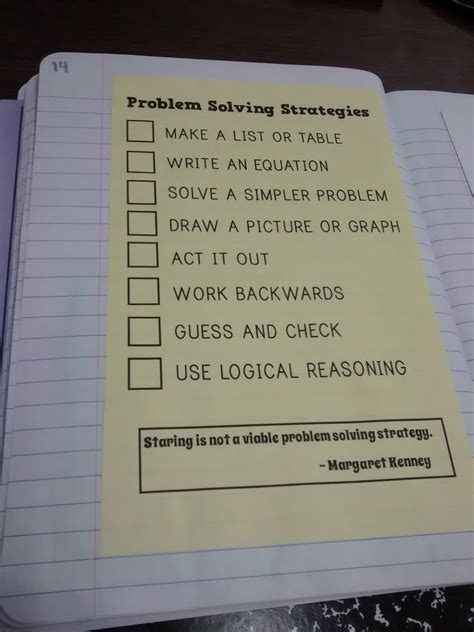 math love updated problem solving strategy posters