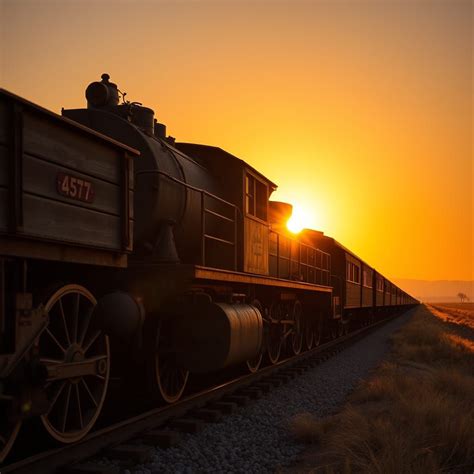 The Train And The Sun Train And Sun In Golden Hour