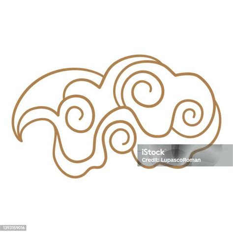 만화 중국 구름 모양 구름 동양 장식품 요소 한국어 일본어 타이 티베트 낙서 흐린 하늘 전통 기호 중국 깔끔한 벡터 일러스트 레이 션의 아시아 스타일 문신 0명에 대한 스톡