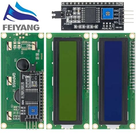 16x2 LCD 1602 I2C Interface Arduino Plavo Ili Zeleno Osvjetljenje