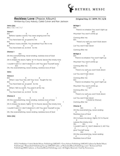 Bethel Music Reckless Love