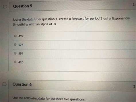 Solved Ld 1 Question 1 1 Pts Use The Following Data For