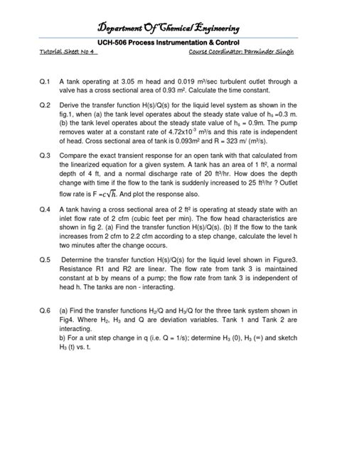 Tutorial Sheet 4 Pdf Science And Mathematics