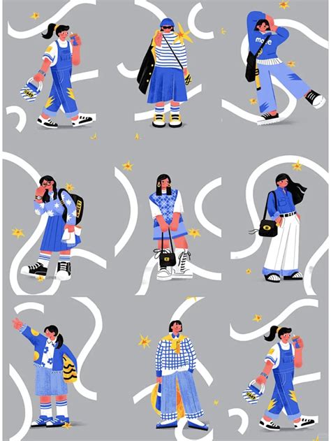 如何将参考绘制成风格化扁平人物插画 合集 小红书 花瓣网