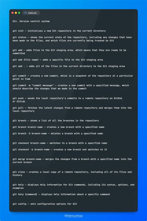 Alena Tikhomirova On Linkedin Basic Git Commands Ive Been Learning Git And Made This List Of