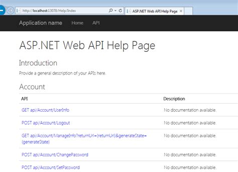C Make Web Api 2 Self Host Support Auto Generated `api Description