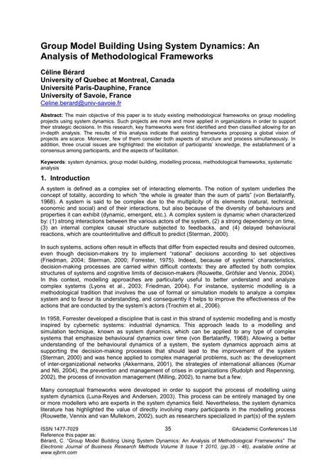 Pdf Group Model Building Using System Dynamics An Analysis Of Methodological Frameworks