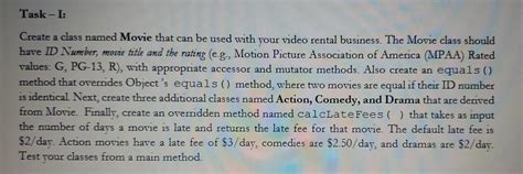 Solved Java Program Write The Code For All The Classes That