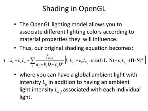 lecture 16 shading and opengl li zhang spring ppt download