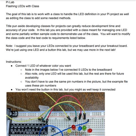 Solved Pi Lab Flashing LEDs With Class The Goal Of This Lab Chegg