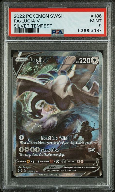 2022 Pokemon Sword And Shield Silver Tempest 186 Full Artlugia V Psa 9