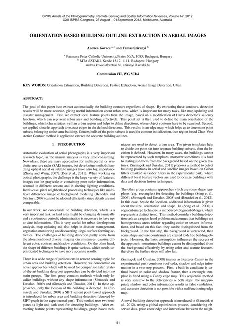 Pdf Orientation Based Building Outline Extraction In Aerial Images