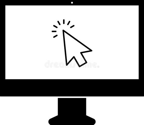 Laptop With Cursor On Screen Click In Laptop Vector Icon Computer With Click Mouse Pointer