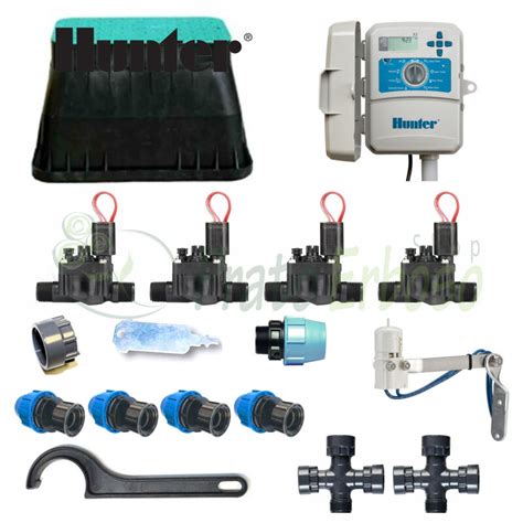 Kit De Riego Hunter De 4 Zonas Con Controlador Exterior X2