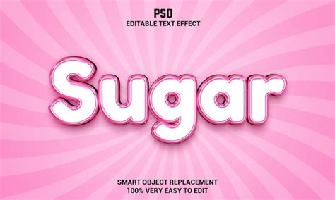 Premium Psd Sugar 3d Editable Text Effect With Background Premium Psd