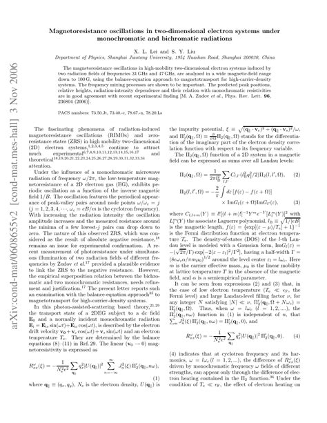 Pdf Magnetoresistance Oscillations In Two Dimensional Electron Systems Under Monochromatic And