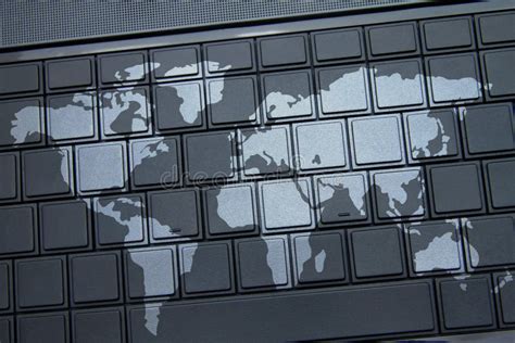 Map On Keyboard Stock Illustration Illustration Of World 22064174