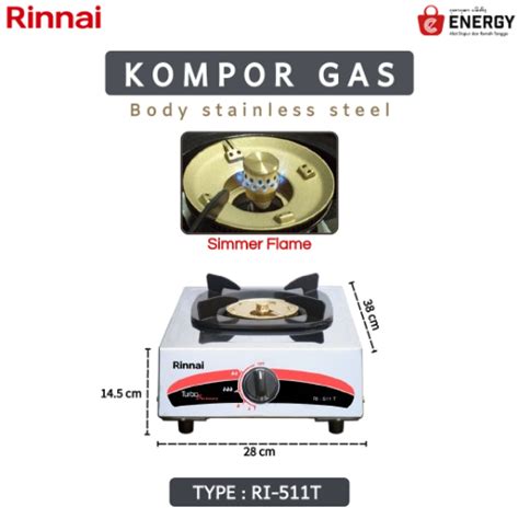Rinnai Kompor Gas 1 Tungku Ri 511t Energy Bali