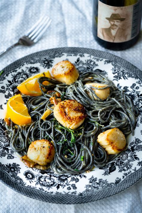 Squid Ink Pasta With Scallops In Creamy Sauce Artofit
