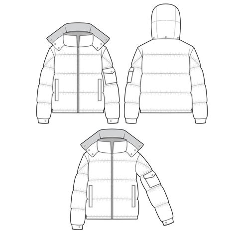 Puffer Jacket Mockup Template Clothing Design 65296324 Vector Art At Vecteezy