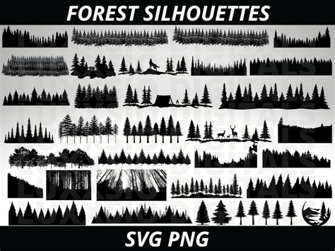 Forest Svg Forest Silhouette Nature Svg Pin Tree Svg Outdoor Svg