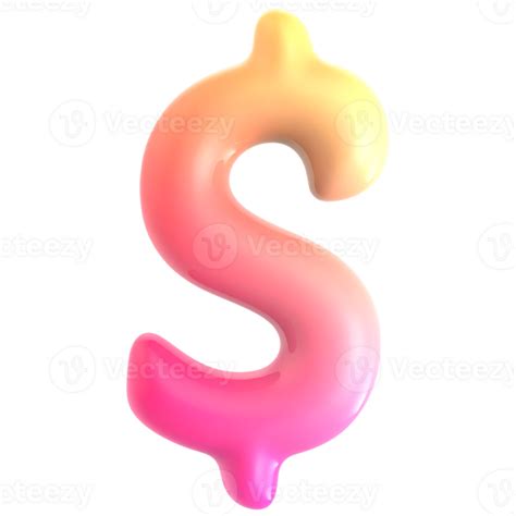 Gradient Dollar 3d Rendering 48025995 Png