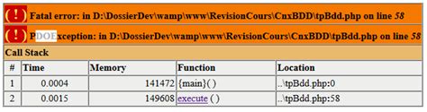 Résolu erreur lors de l execution de requête sql avec PDO PDO EXCEPTION lors de l
