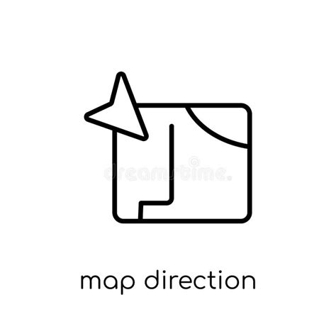 Map Direction Icon Trendy Modern Flat Linear Vector Map Direction Icon On White Background From