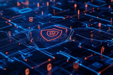 The Cybersecurity Network Interface Involves Digital Connections Graphic Icons And Measures