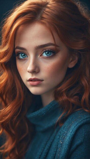 Premium Photo Red Hair Ginger Woman