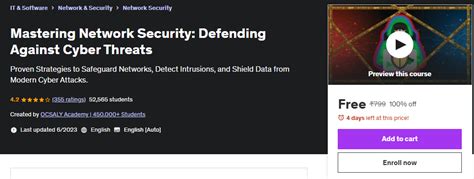 Mastering Network Security Defending Against Cyber Threats Limited Free Slots