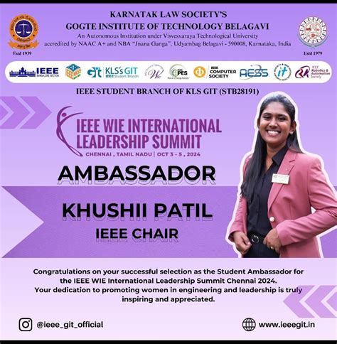Khushii Patil On Linkedin Ieeewie Leadershipsummit Ambassador
