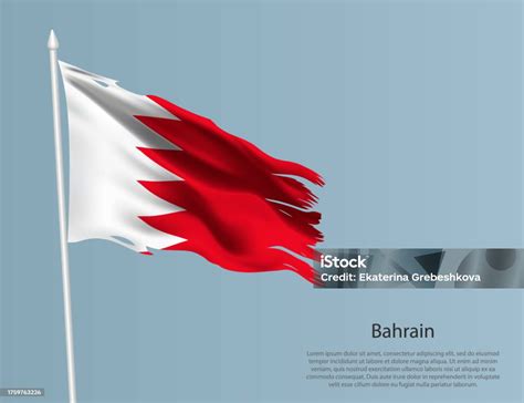 바레인의 누더기 국기 파란색 배경에 물결 모양의 찢어진 천 3차원 형태에 대한 스톡 벡터 아트 및 기타 이미지 3차원 형태