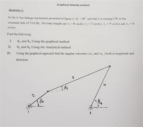solved graphical velocity analysis question 1 he 4 bar