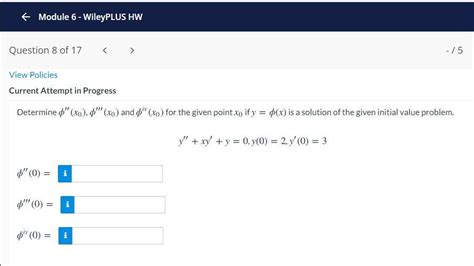 Solved Module 6 Wileyplus Hw Question 8 Of 17 5 View