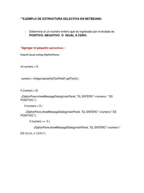 Estructurasselectivas Java Pdf Java Lenguaje De Programación