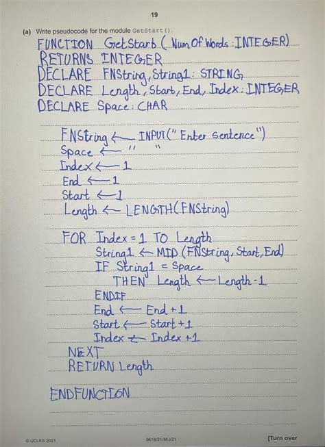 can someone check my pseudocode r alevels