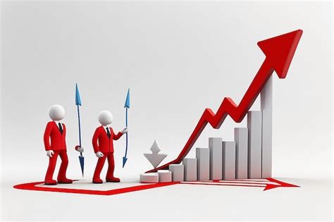 Premium Photo 3d Small People Negative Graph Of Your Business White Background
