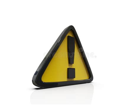 Yellow TriangleÂ Warning d Sign with Exclamation Mark Stock Illustration Illustration of