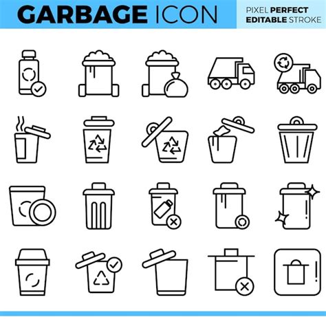 premium vector vector garbage icon set