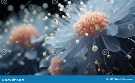Close Up Of Streptococcus Pyogenes Bacteria Under A Microscope Ai Generated Stock Illustration
