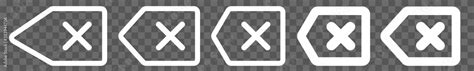 Delete Arrow Icon White Remove Text Arrows Illustration Cancel Symbol Button Back Logo